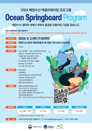 2024년 해양수산 액셀러레이터 운영 프로그램 「Ocean Springboard Program」참여기업 모집